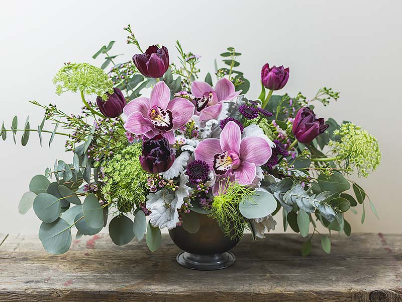 Gorgeous Mixed Flower Arrangement for Spring with Orchids – Petal ...