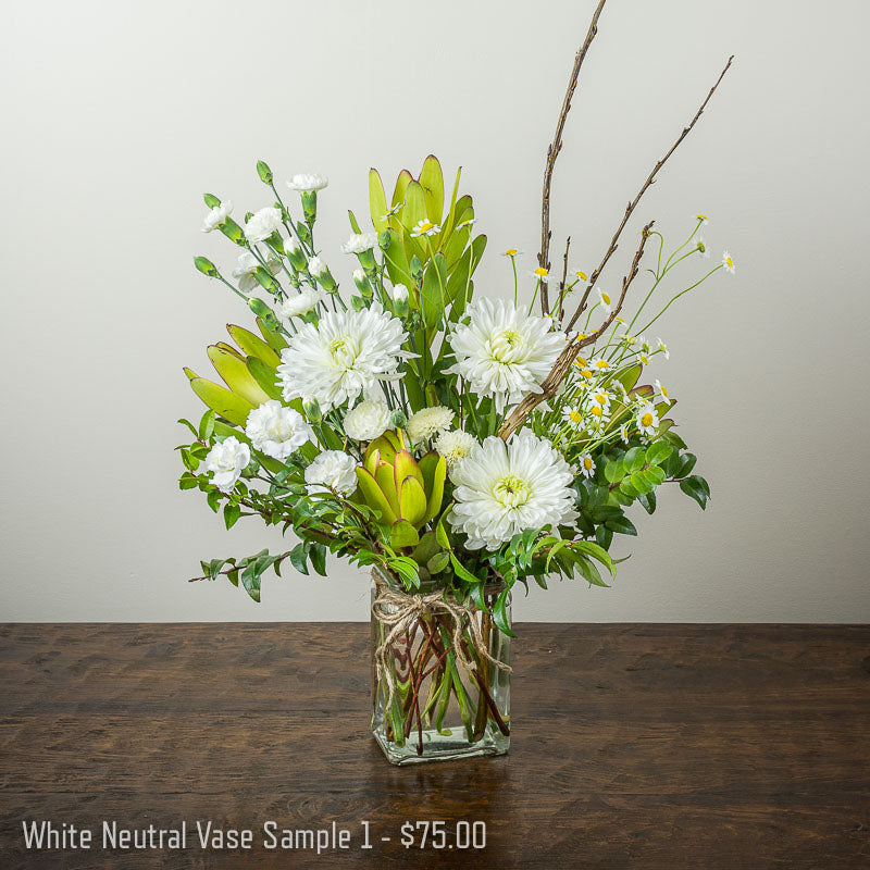 Elegant White Neutral Flower Arrangements for Delivery or Pick-up ...